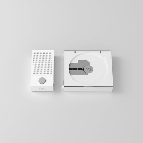 Tinyl SPLIT Portable CD Player - Japanese Minimalist Bluetooth CD Player | White